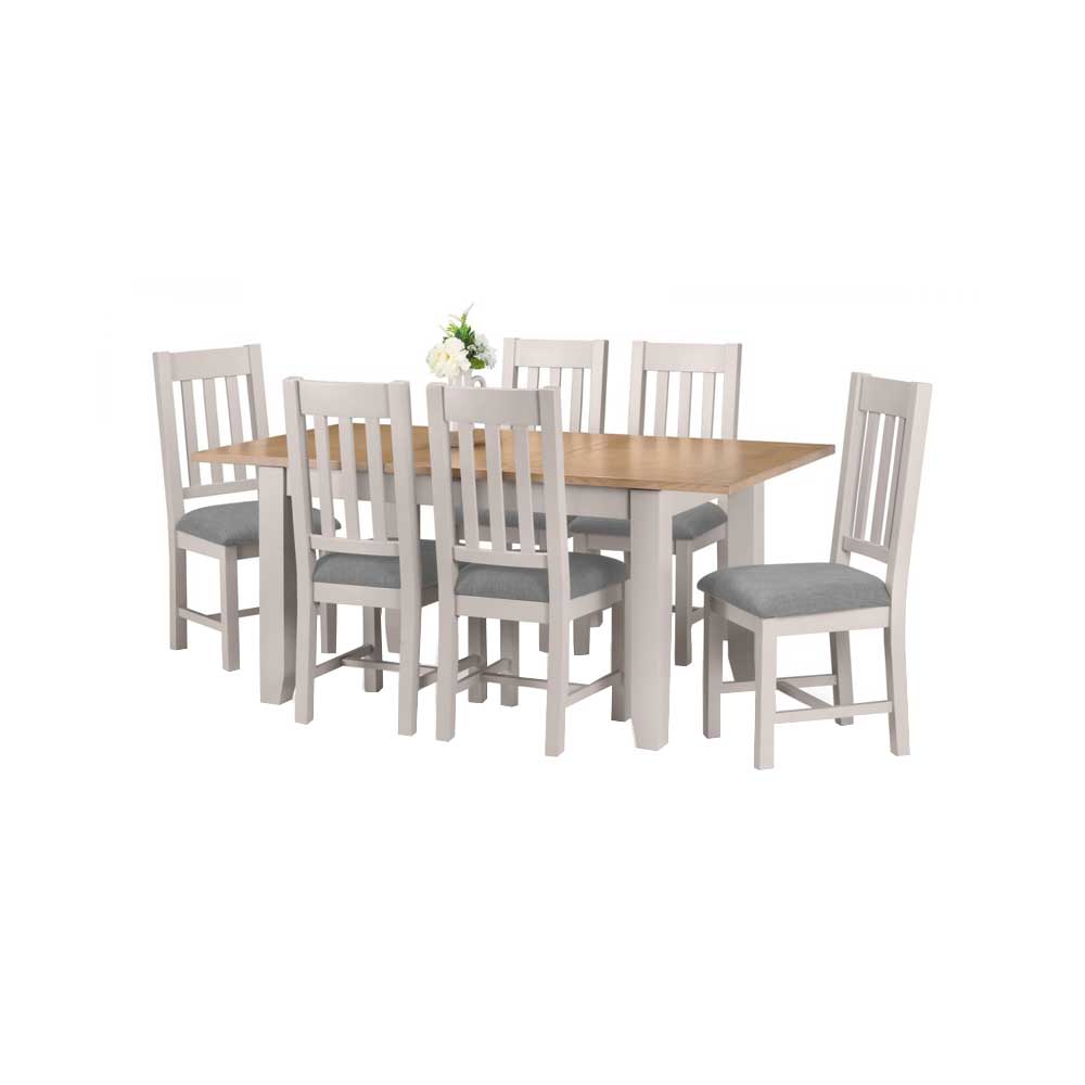 Wooden Grey Painted Dining Set